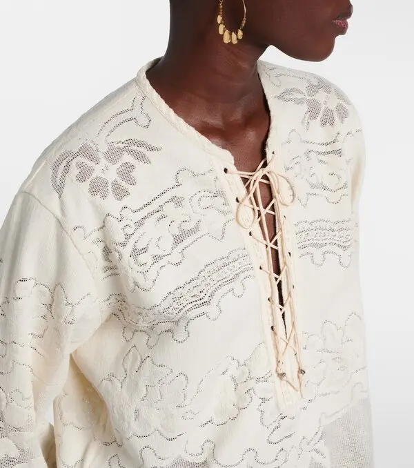 Isabel Marant Étoile Solara Embroidered Cotton-blend Minidress - White
