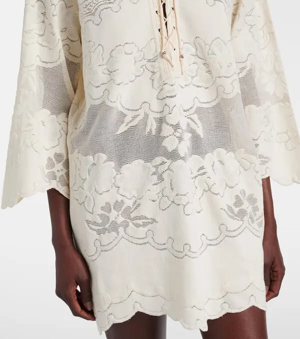Isabel Marant Étoile Solara Embroidered Cotton-blend Minidress - White