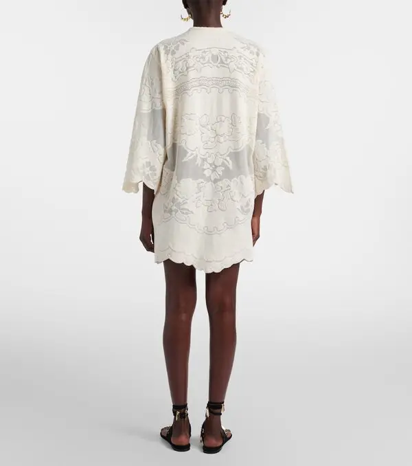 Isabel Marant Étoile Solara Embroidered Cotton-blend Minidress - White