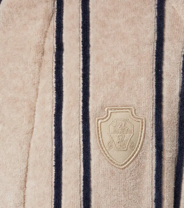Brunello Cucinelli Striped Cotton Terry Bathrobe - Beige