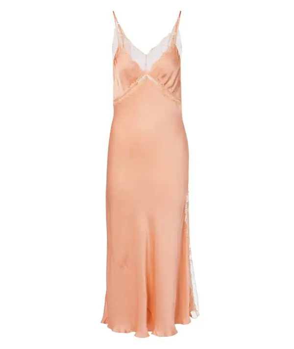 Poupette St Barth Luli Lace-trimmed Satin Slip Dress - Pink