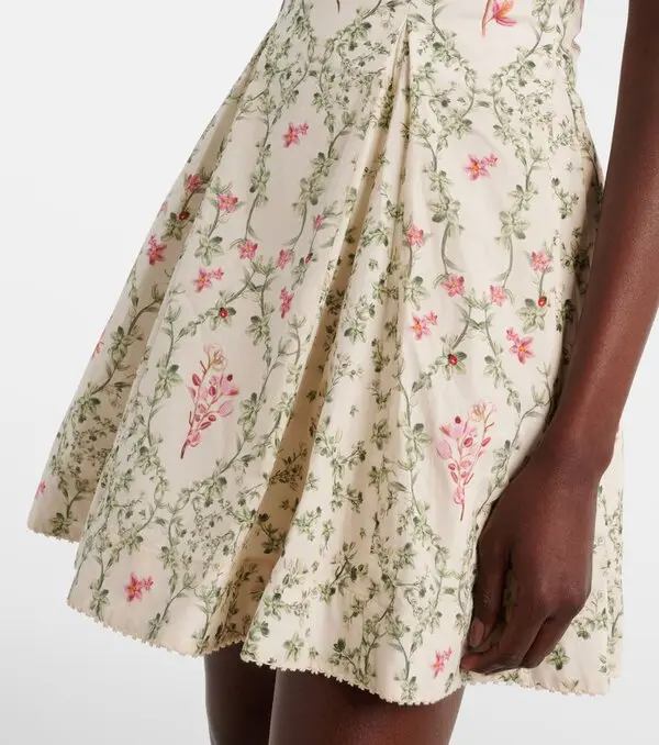 Agua Bendita Floral Cotton Mini Dress - White
