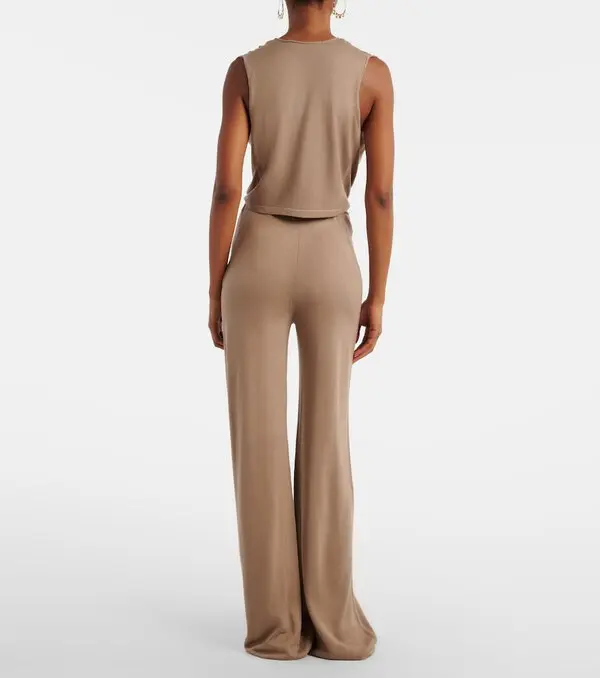 AYA MUSE Esme Silk-blend Straight Pants