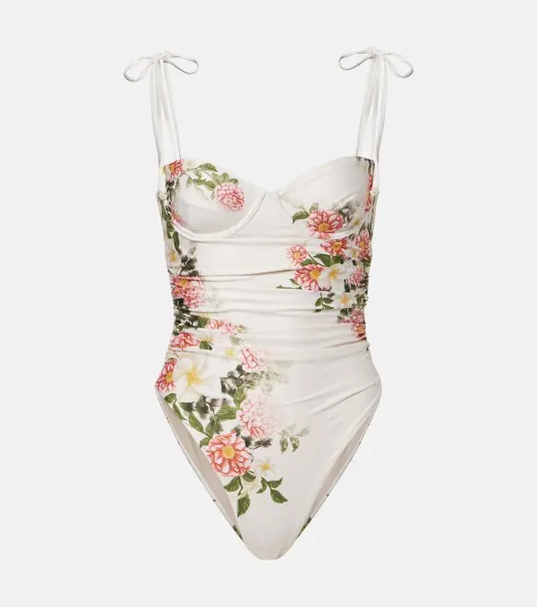 Agua Bendita Rabano Floral Swimsuit - White