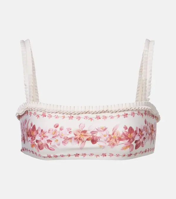 Agua Bendita Olmo Floral Bikini Top - White
