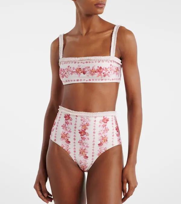 Agua Bendita Olmo Floral Bikini Top - White