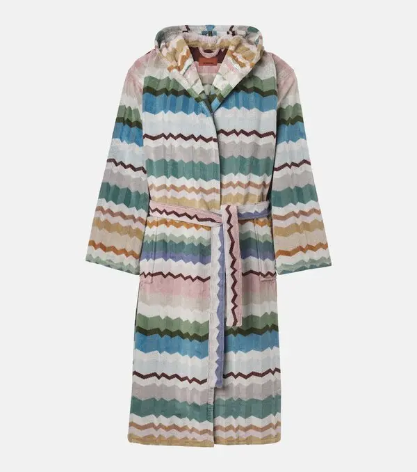 Missoni Eva Zigzag Hooded Cotton Terry Bathrobe - Multicoloured