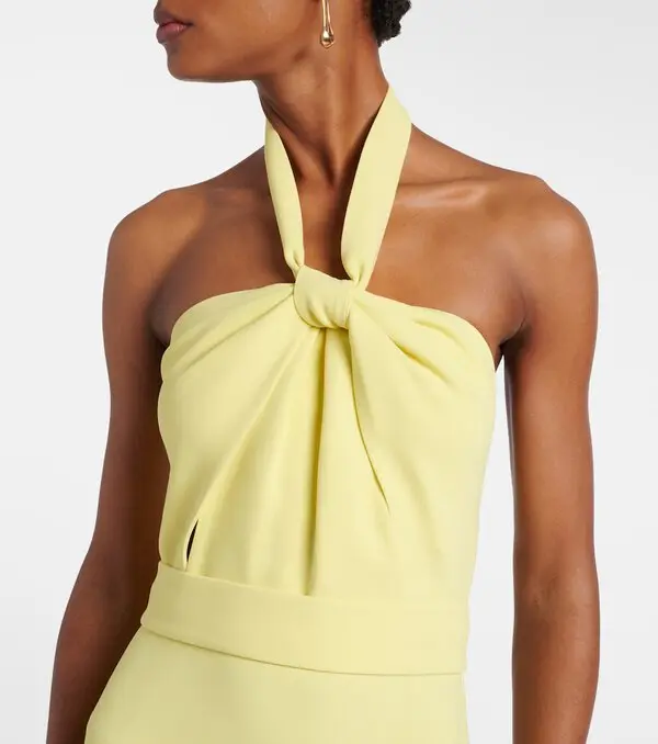 Elie Saab Halterneck Cady Gown - Yellow