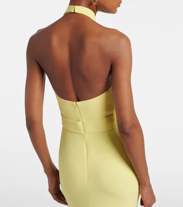 Elie Saab Halterneck Cady Gown - Yellow