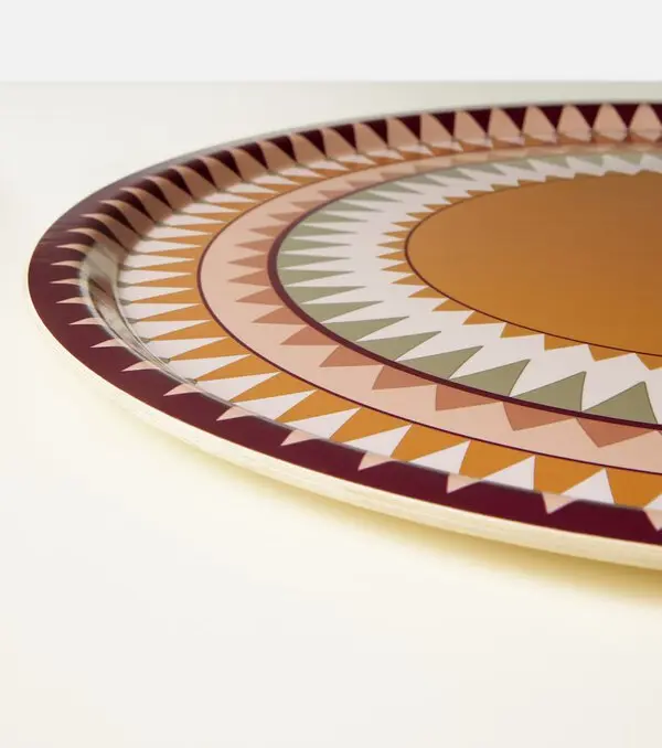 La DoubleJ Doric Large Printed Birch Tray - Yellow