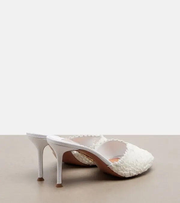 AQUAZZURA Rio Flirt Mules In Panna - White