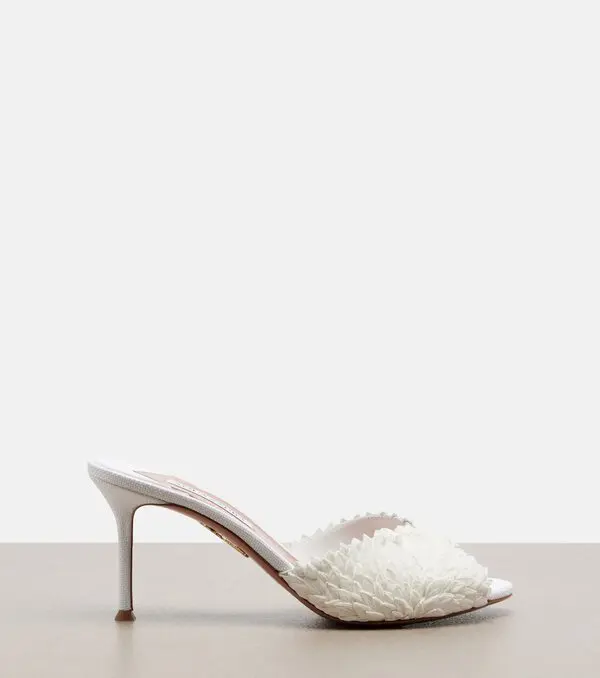 AQUAZZURA Rio Flirt Mules In Panna - White