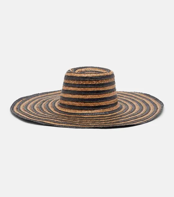 Poupette St Barth Angel Striped Sun Hat - Black
