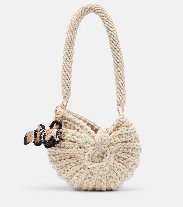 Poupette St Barth Praia Small Crochet Shoulder Bag