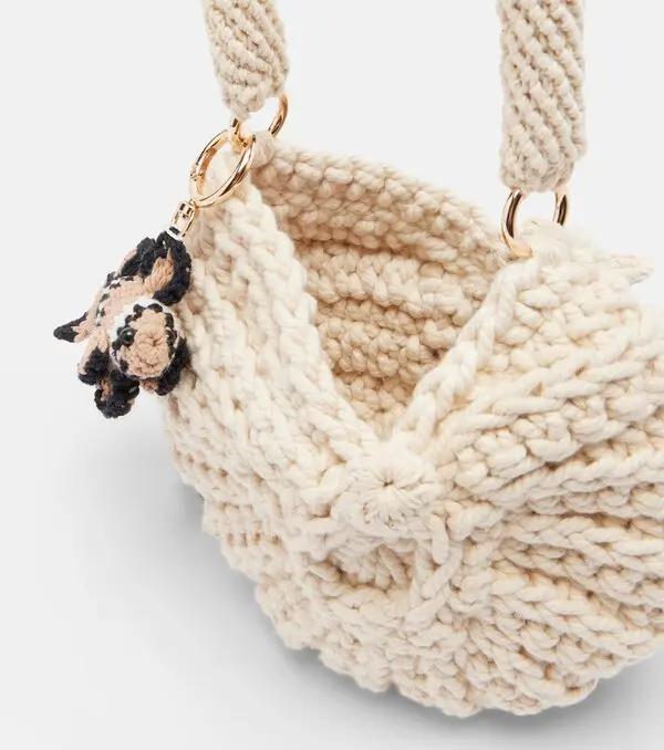 Poupette St Barth Praia Small Crochet Shoulder Bag