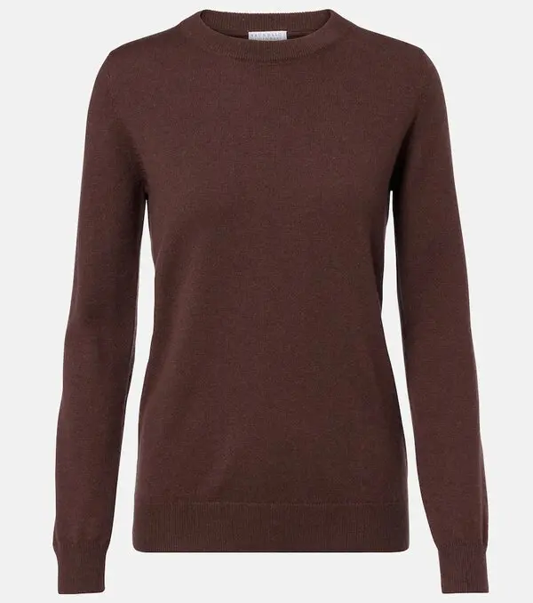 Brunello Cucinelli Monili Cashmere Sweater - Brown