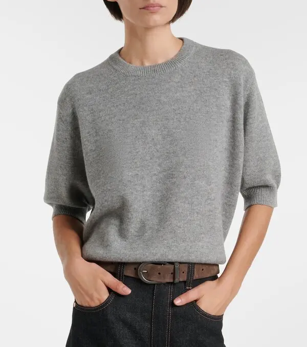 Brunello Cucinelli Monili Cashmere Sweater - Grey