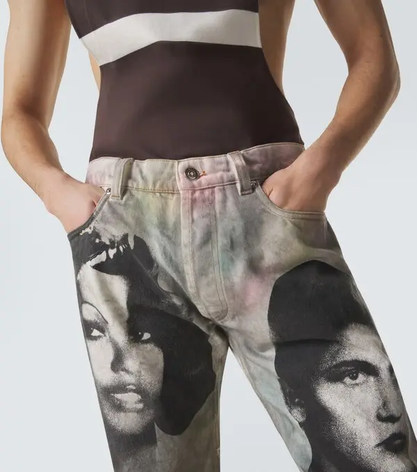 Versace Printed Straight Jeans - Multicoloured