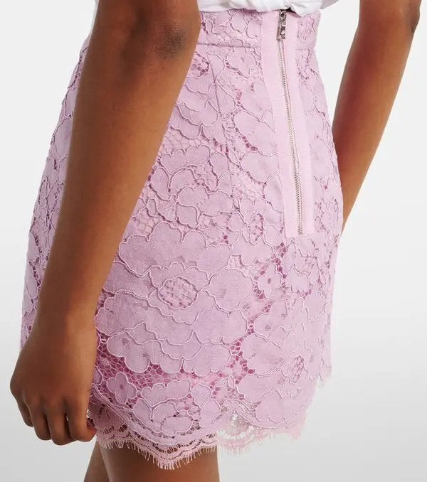 PATOU Cotton-blend Lace Miniskirt