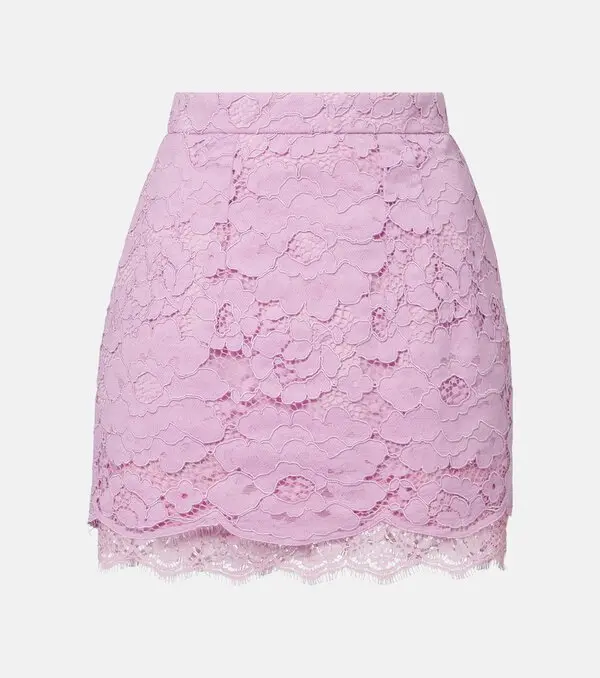 PATOU Cotton-blend Lace Miniskirt