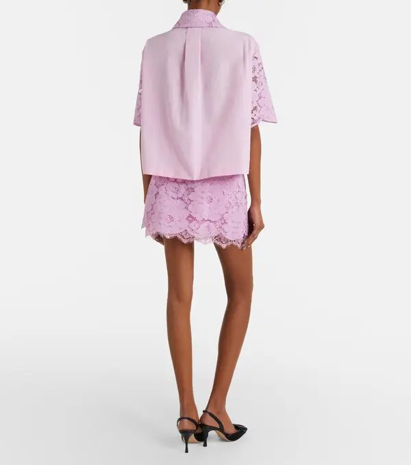 PATOU Cotton-blend Lace Miniskirt