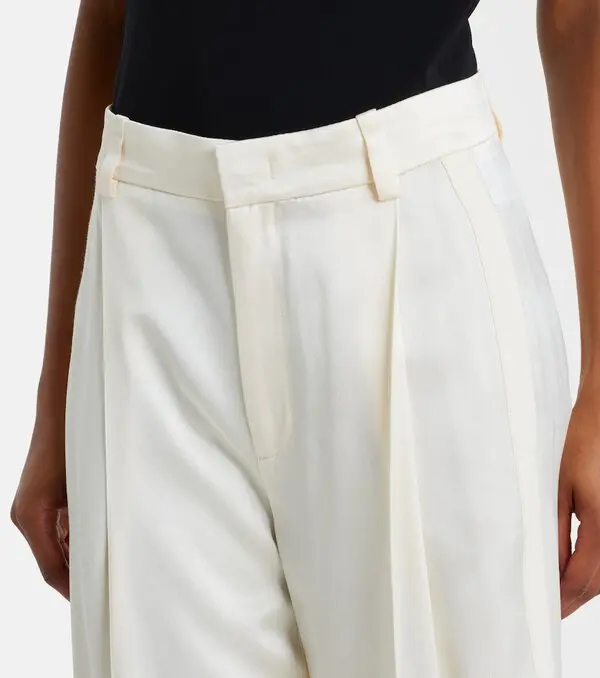 Vince Satin Wide-leg Pants - White