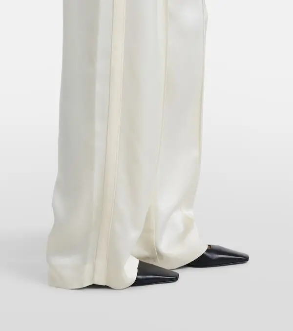 Vince Satin Wide-leg Pants - White