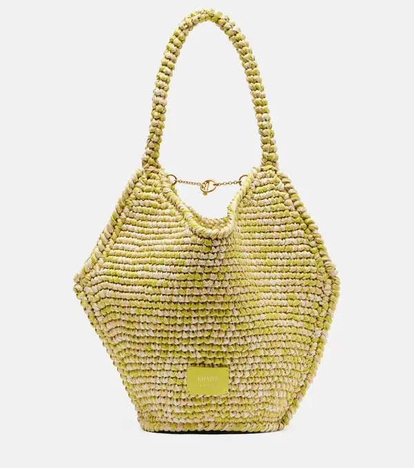 Khaite Lotus Mini Raffia Tote Bag - Yellow
