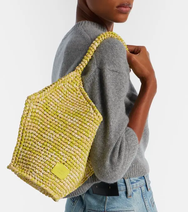 Khaite Lotus Mini Raffia Tote Bag - Yellow