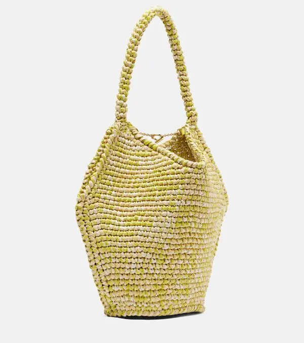Khaite Lotus Mini Raffia Tote Bag - Yellow