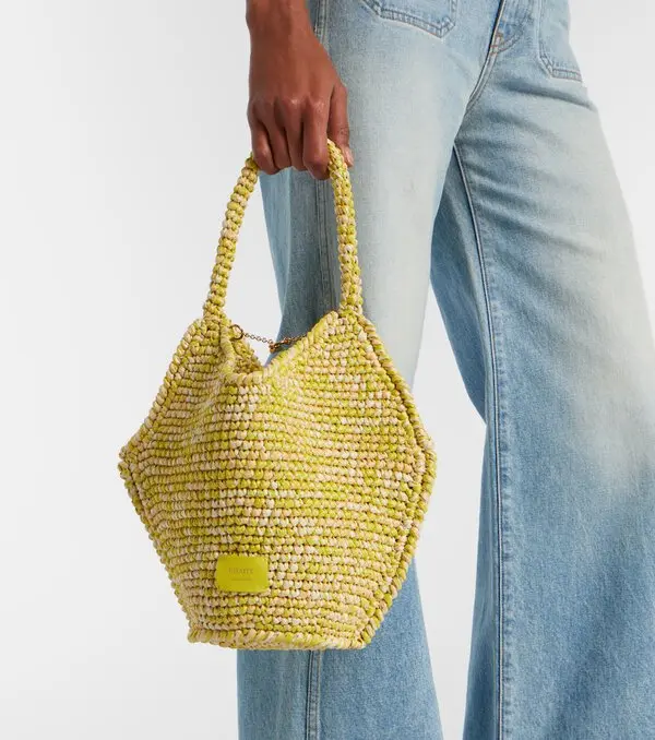 Khaite Lotus Mini Raffia Tote Bag - Yellow