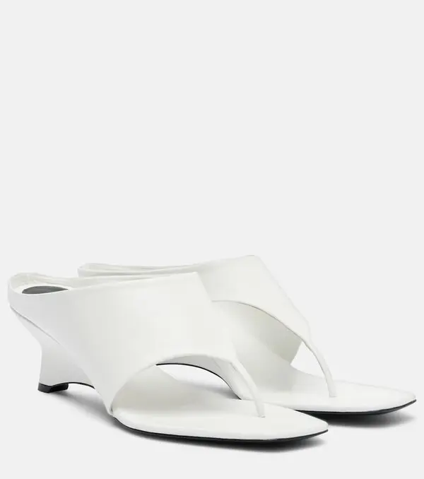 Khaite Marlow 55 Leather Mules - White