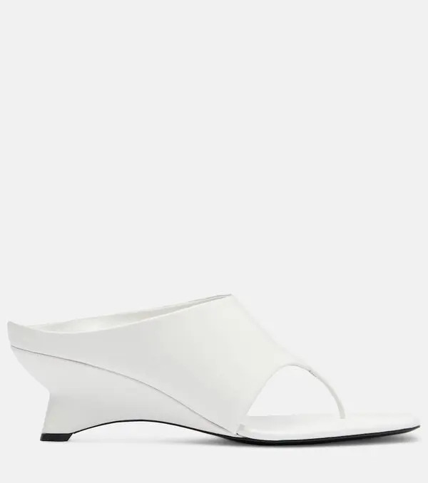 Khaite Marlow 55 Leather Mules - White
