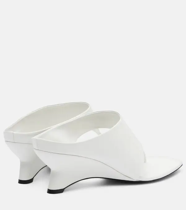 Khaite Marlow 55 Leather Mules - White