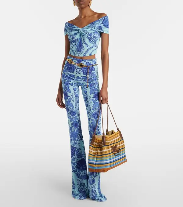 Etro Printed Jersey Crop Top