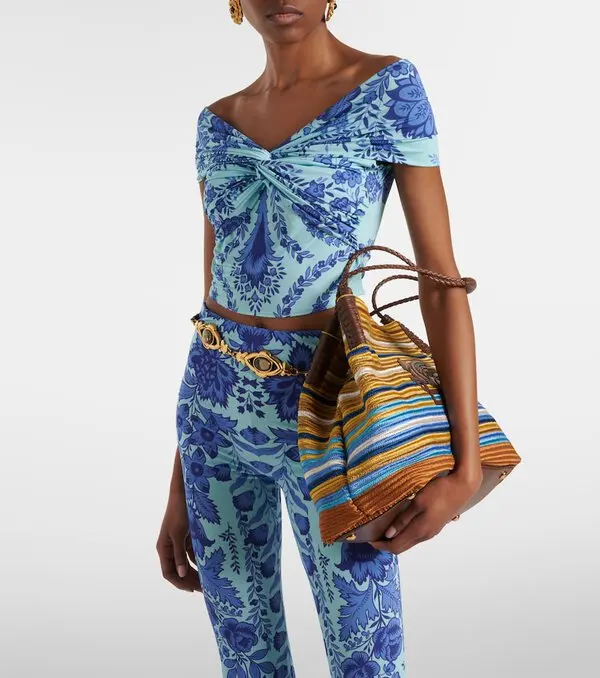Etro Printed Jersey Crop Top
