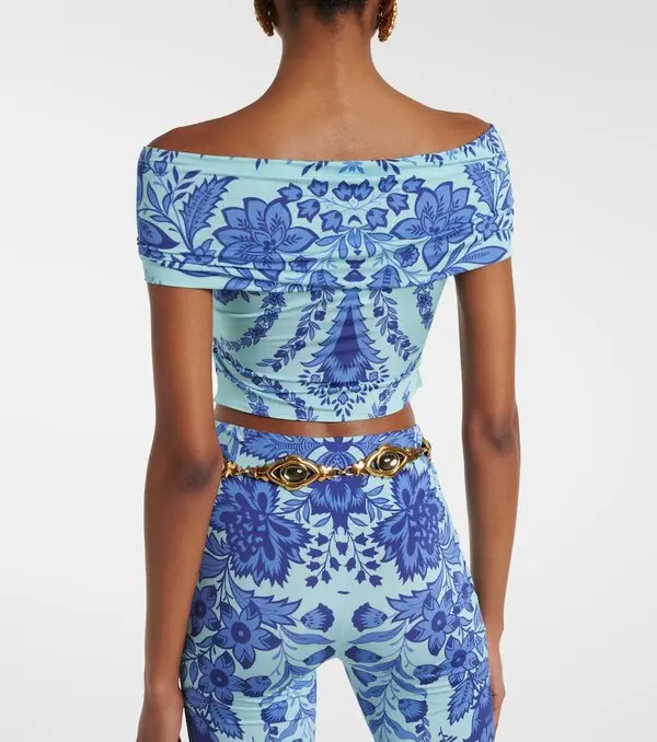 Etro Printed Jersey Crop Top
