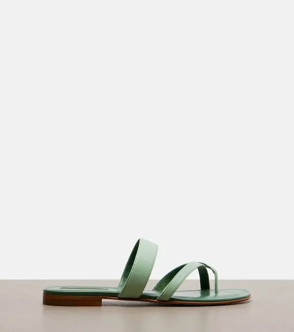 Manolo Blahnik Susa Leather Sandals