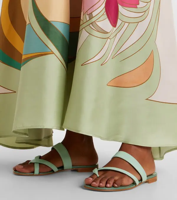 Manolo Blahnik Susa Leather Sandals