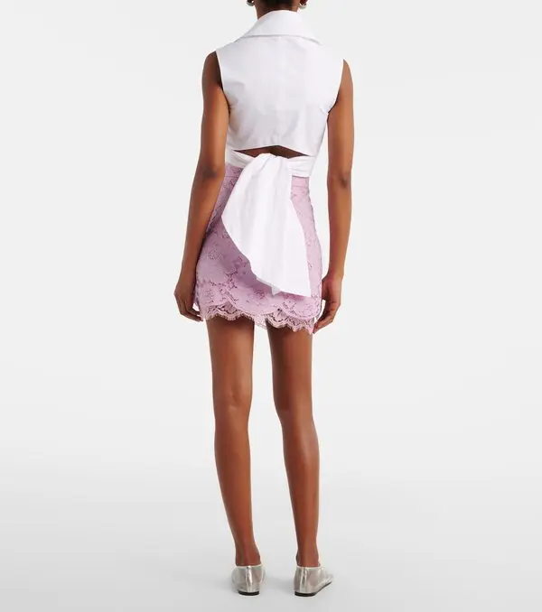 PATOU Cotton-blend Lace Miniskirt