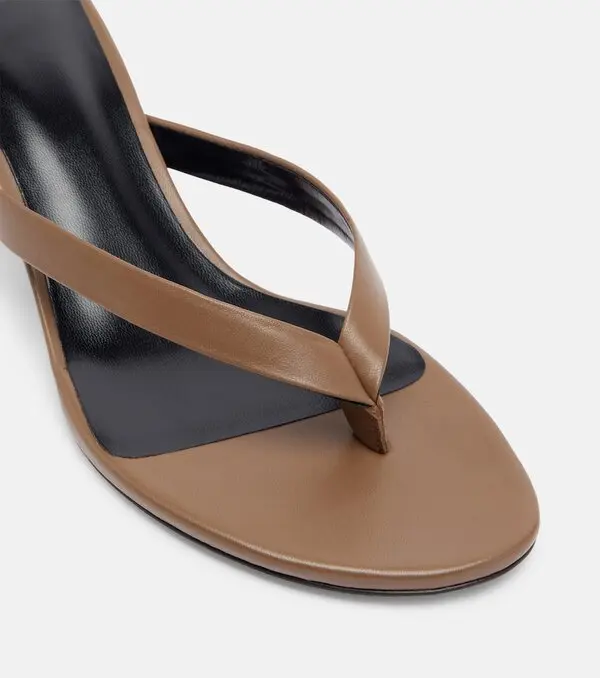JUDE Rooty Leather Thong Sandals - Brown