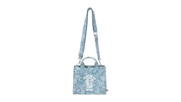 A BATHING APE Baby Milo & Friends Small Tote Bag - Sky Blue
