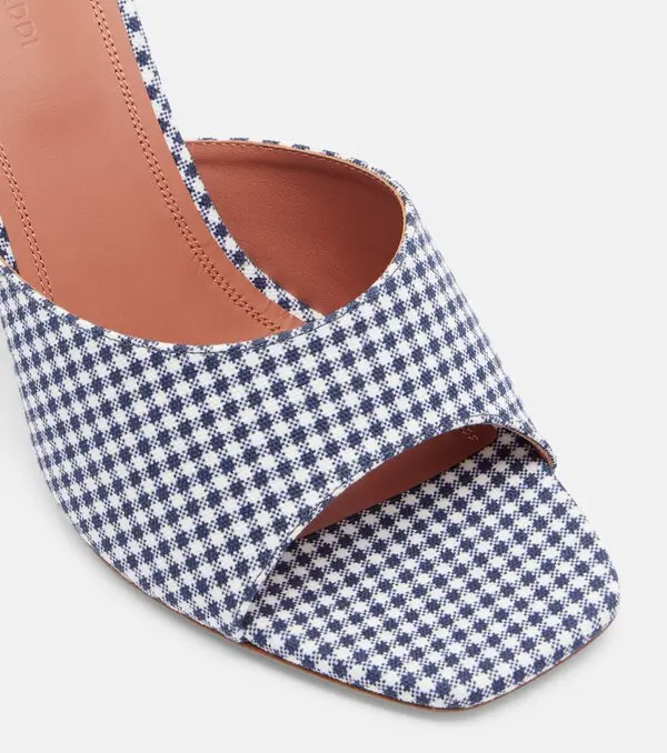 Amina Muaddi Lupita Gingham Mules - Blue