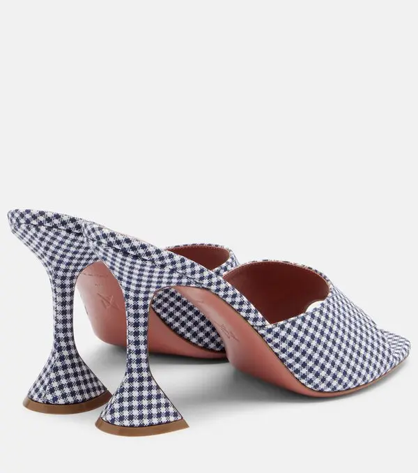 Amina Muaddi Lupita Gingham Mules - Blue