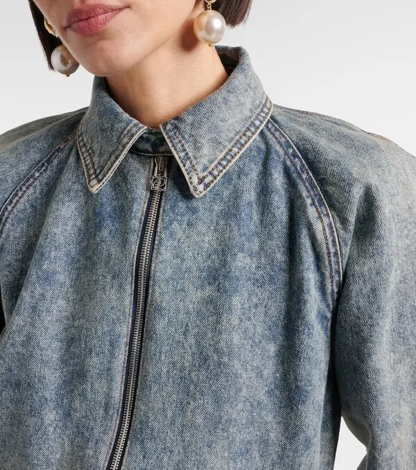 Magda Butrym Denim Blouson Jacket - Blue