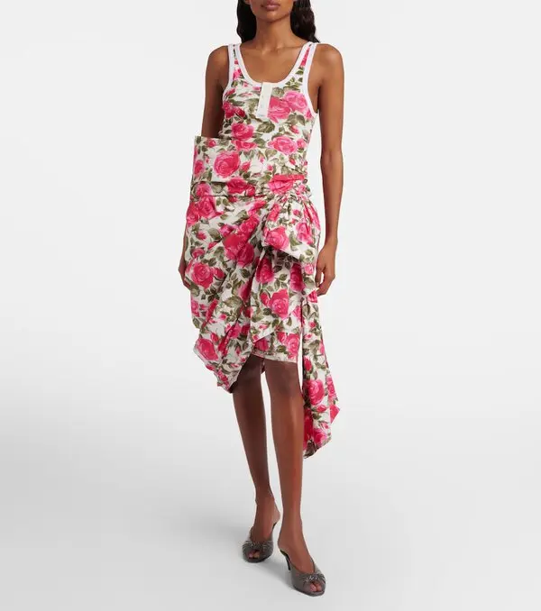 Chloé Floral Ribbed Cotton-blend Tank Top - White
