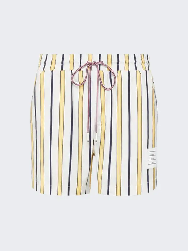 Thom Browne Repp Stripe Swim Short Pale - Yellow