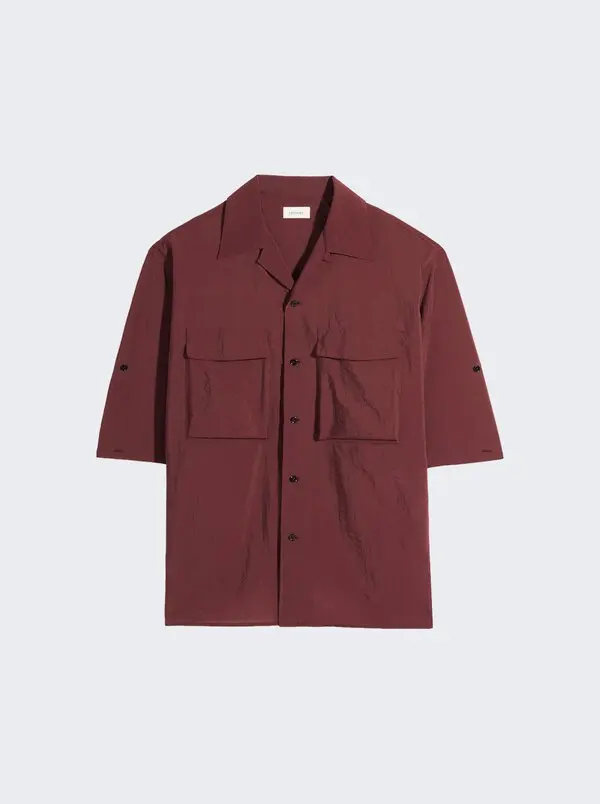 LEMAIRE Short Sleeve Utility Shirt Porto Red - Burgundy