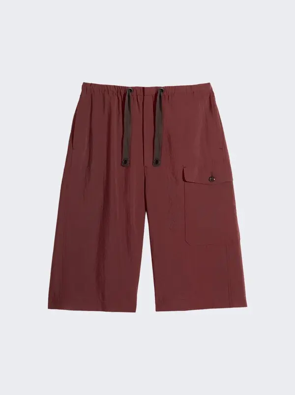 LEMAIRE Cargo Easy Shorts Porto Red - Burgundy