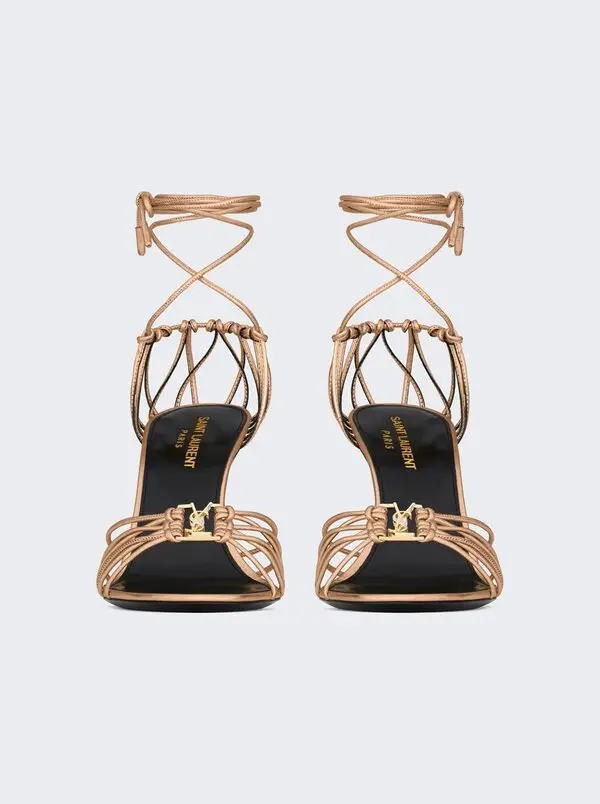 Saint Laurent Babylone Stiletto Sandals - Nude